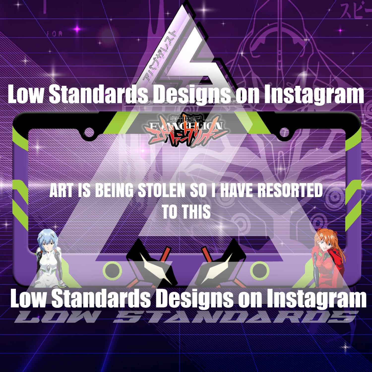 Neon Genesis Evangelion License Plate Frame – Low Standards Designs