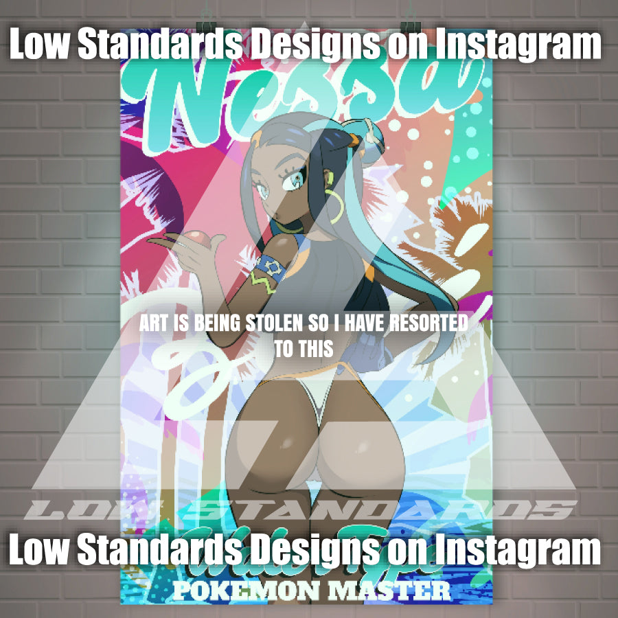 Beach Babe Nessa Poster / Wall Banner – Low Standards Designs