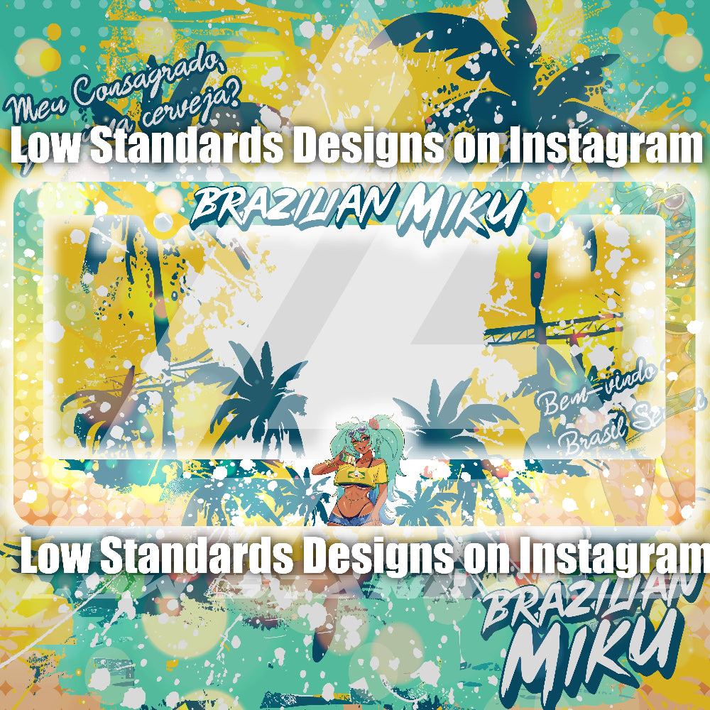 Brazilian Hatsune Miku Acrylic License Plate Frame – Low Standards Designs