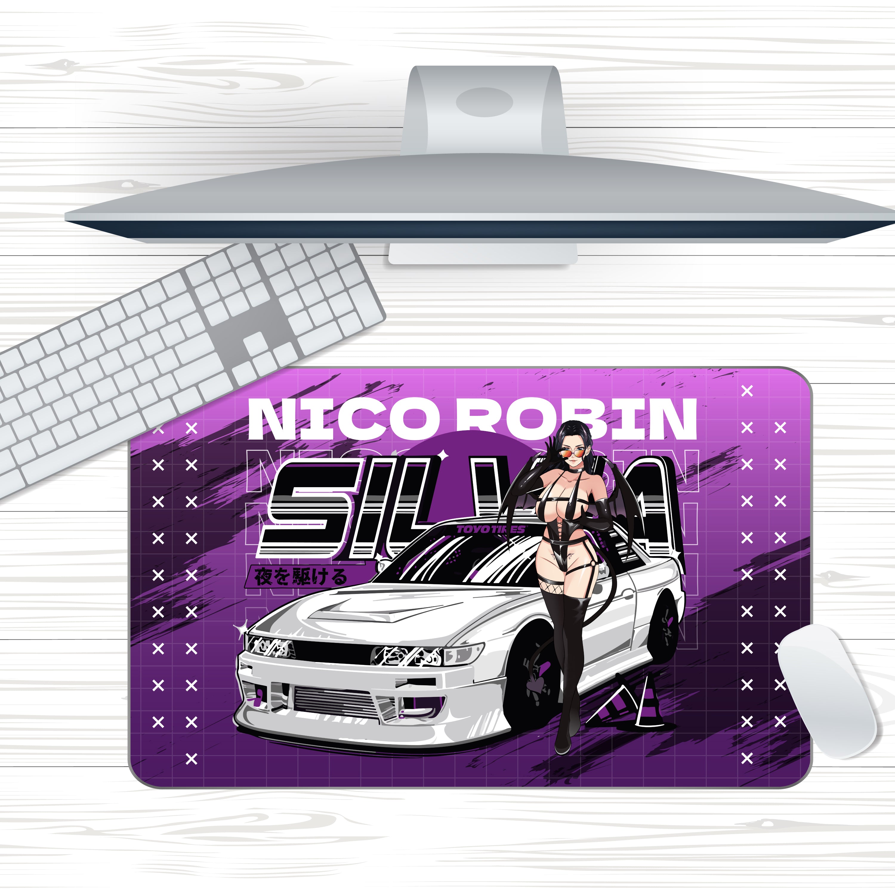 Nico Robin / Nissan Silvia Mousepad Mousepad – Low Standards Designs