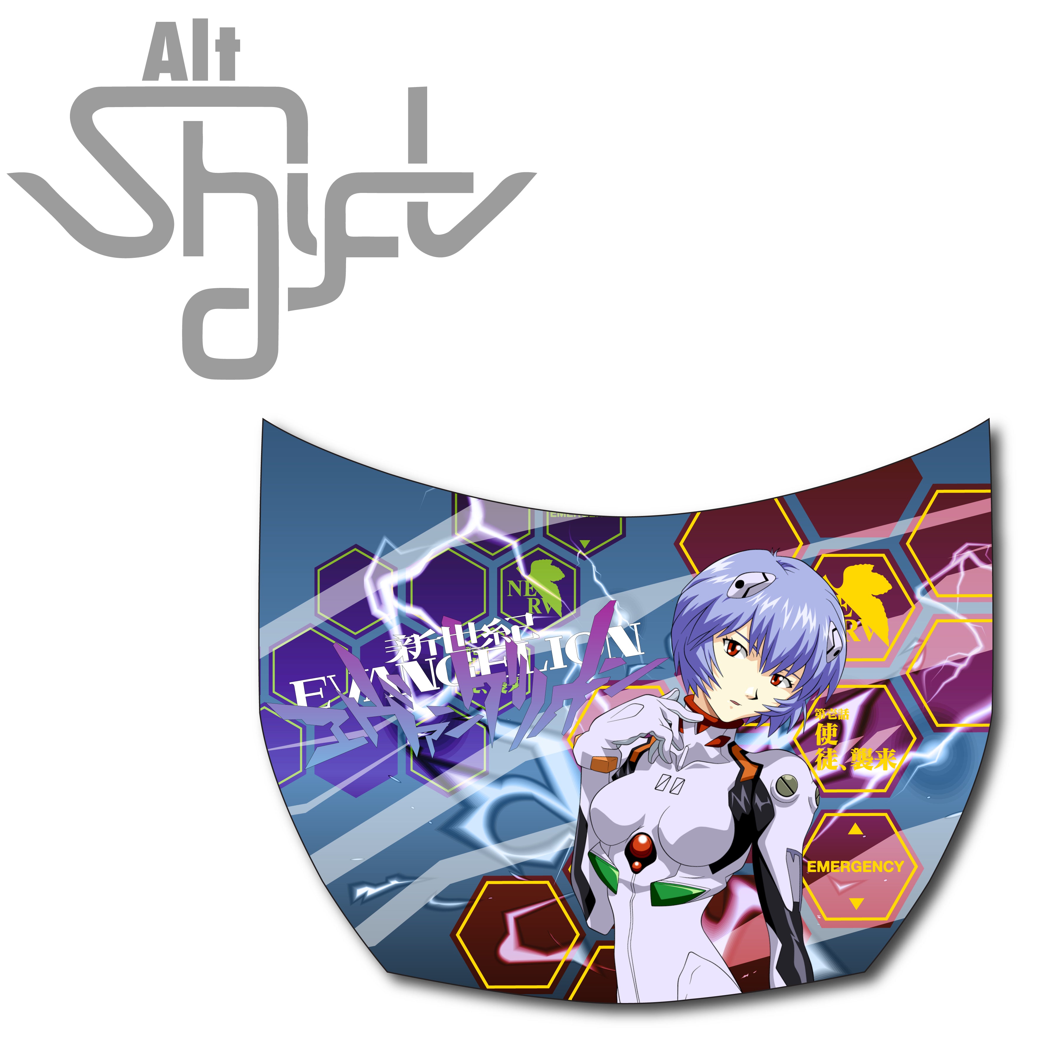 Neon Genesis Evangelion Rei Universal Itasha Sides and hood Wrap Desig ...