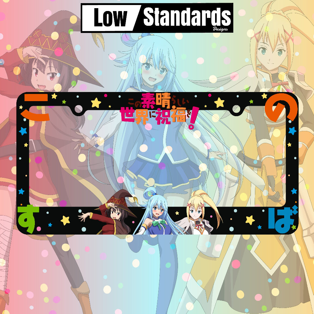 Konosuba License Plate Frame – Low Standards Designs