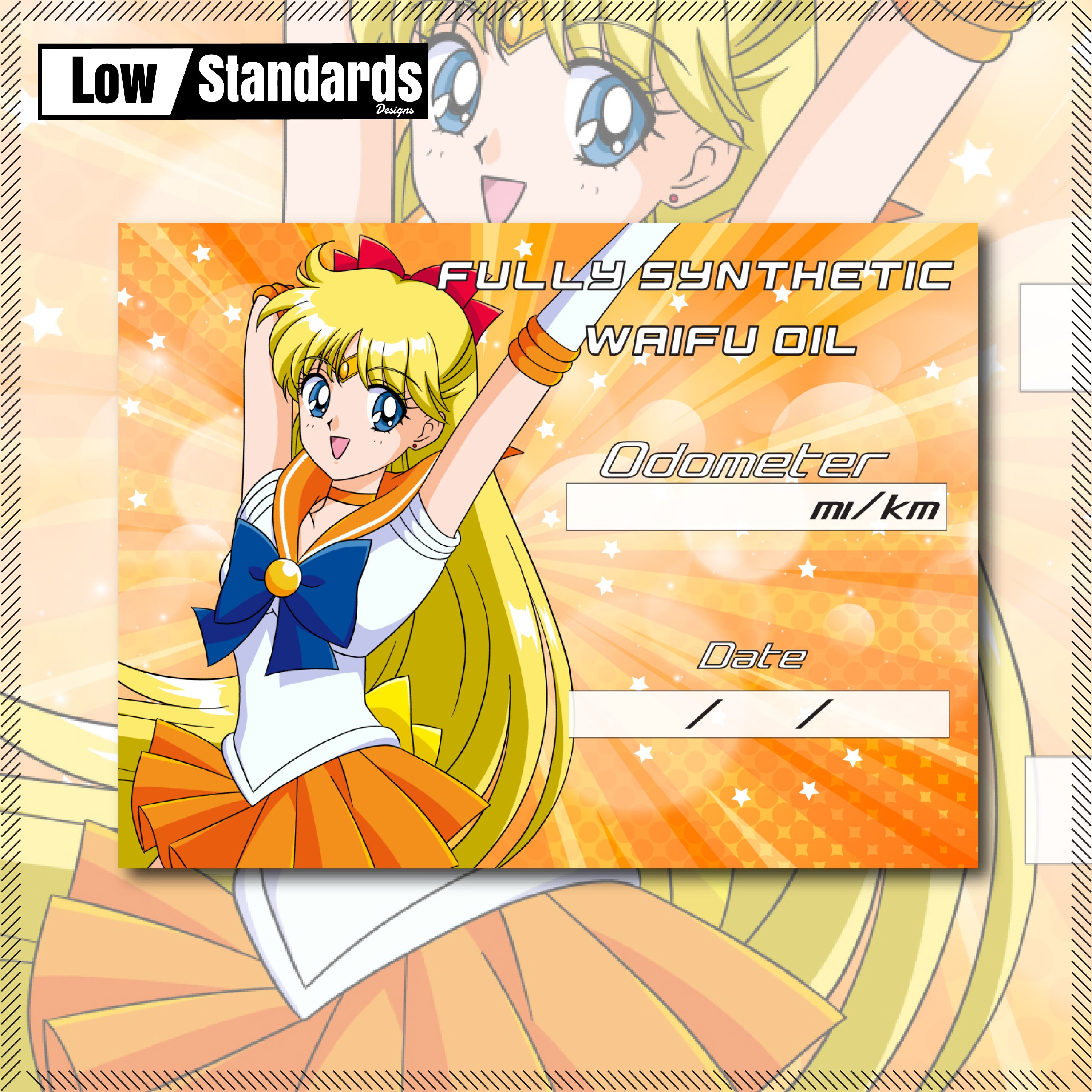 Sailor Venus Oil Change Sticker – Low Standards Designs